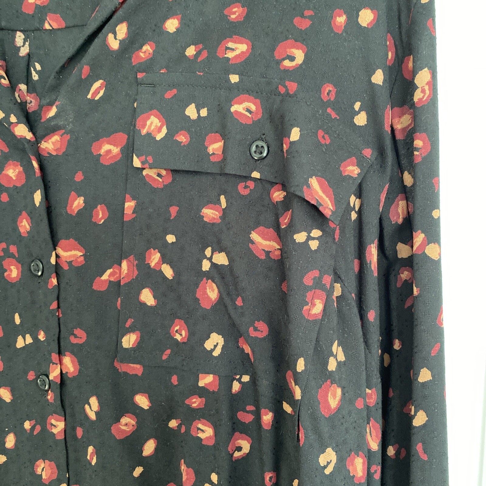 Next Ladies Black Red Splodge Pattern Shirt Size 16 | eBay UK