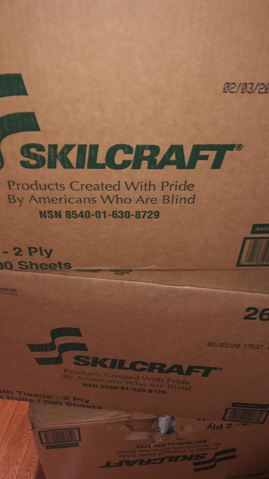 SKILCRAFT Toilet Tissue Paper 2 Ply 500 Sheets White (96 Rolls ...