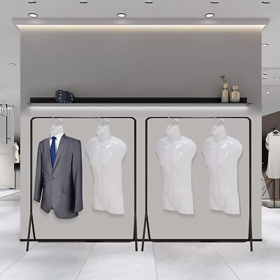 4 Pcs Hanging Male Mannequin Torso Dress Form Plastic Half Body Shirt ...