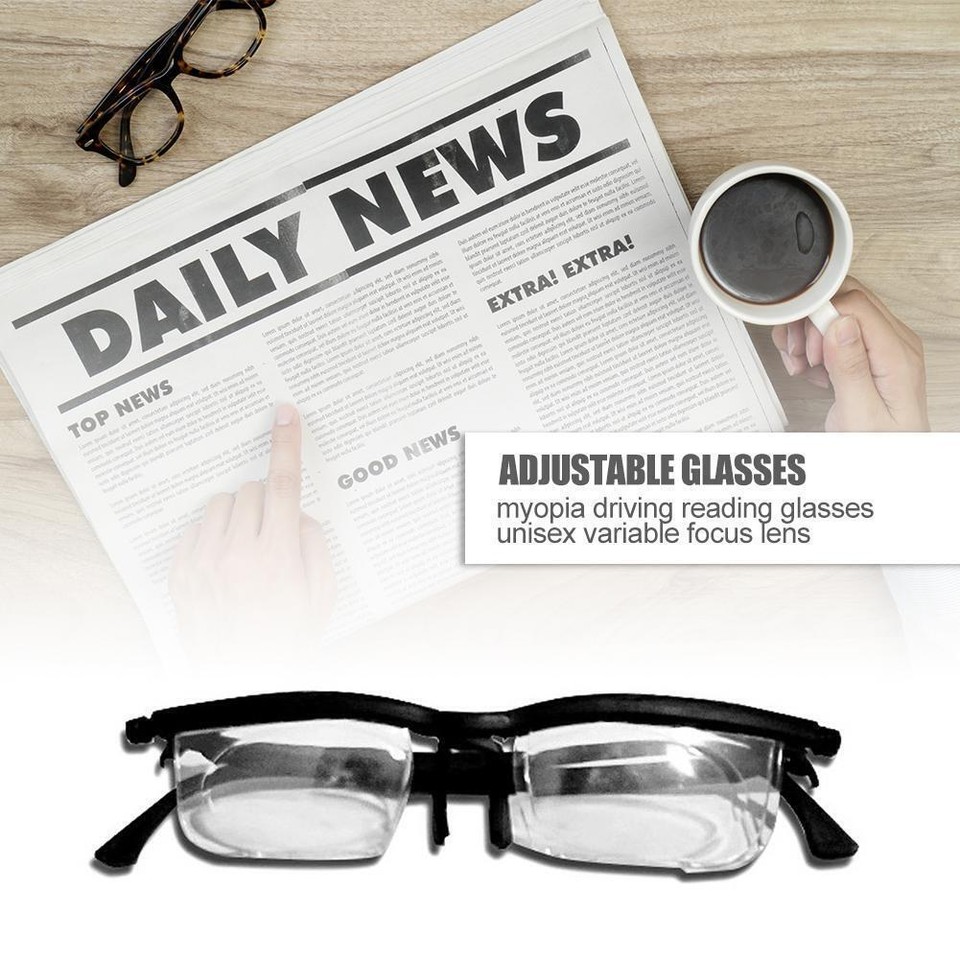 Dial Adjustable Glasses Variable Focus For Reading Distance Vision ...