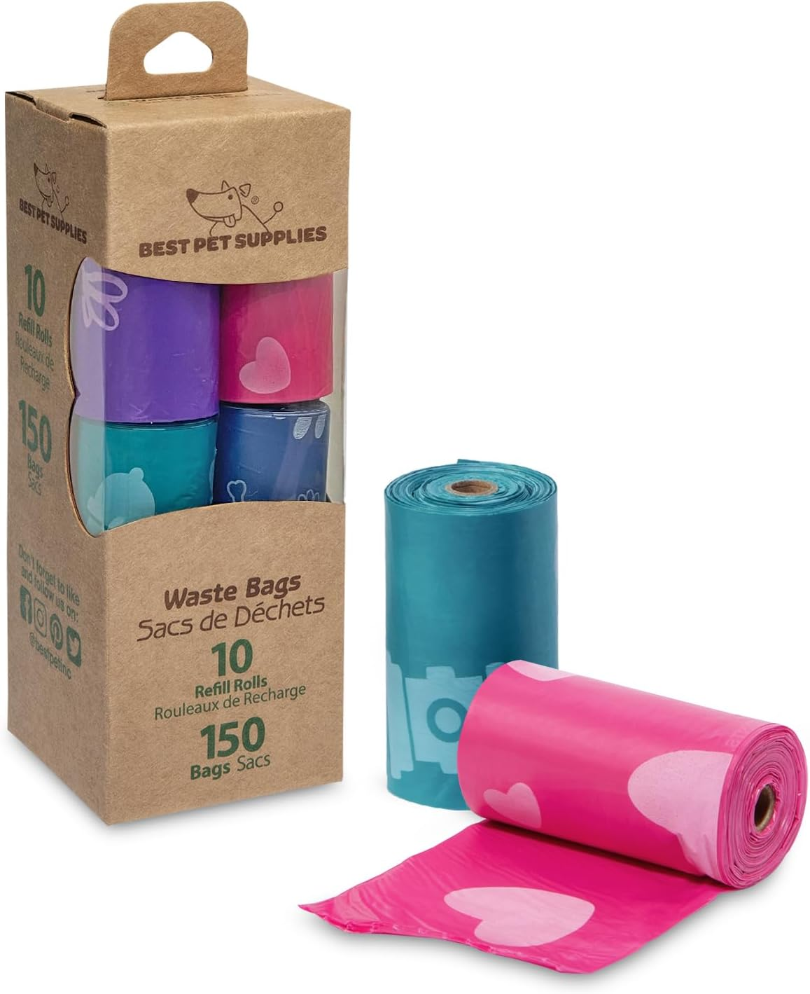Dog Poop Bags for Waste (150 Bags) Refuse Cleanup, Doggy Roll ...