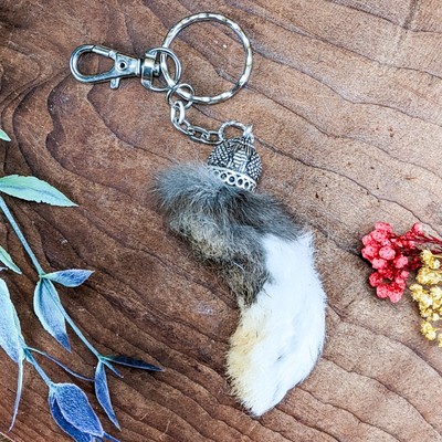 Real Rabbit Foot hook Keychain NATURAL Good Luck oddity curiosities ...