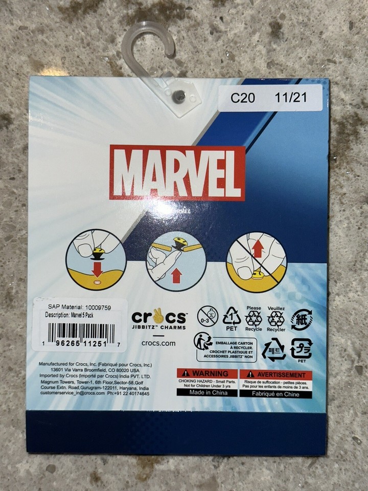 CROCS Jibbitz Charms 5 PACK MARVEL: Avengers, Guardians of the Galaxy ...