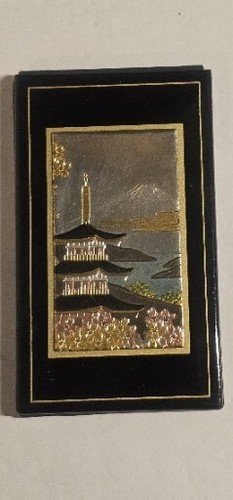 Vintage Japanese Black Lacquer Art Address Book Mount Fuji Excellent ...