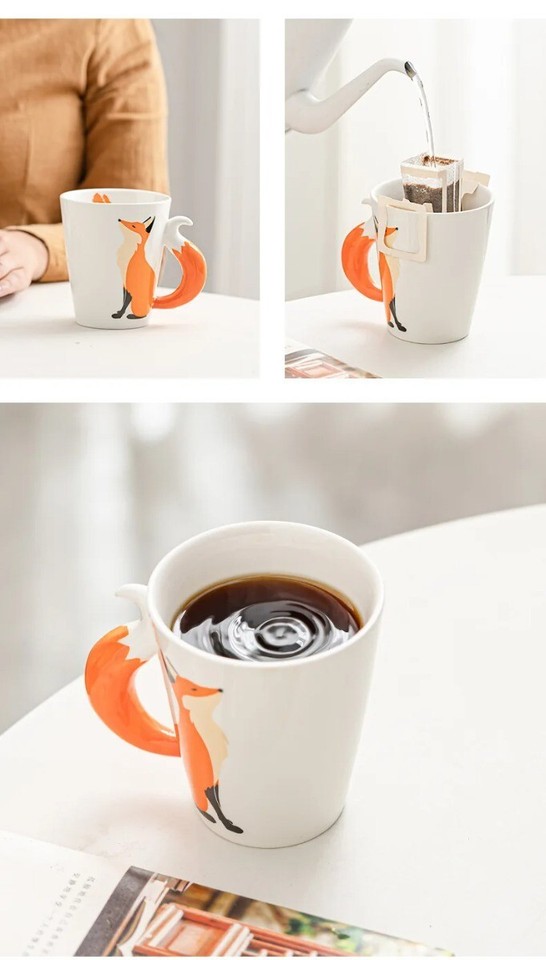 Adorable 12oz Fox-Shaped Ceramic Mug | Perfect Gift for Kids & Friends ...