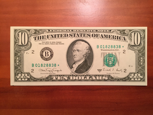 1988A Rare $10 New York Star Fed Res Note Fr 1980-B* Gem Unc ...