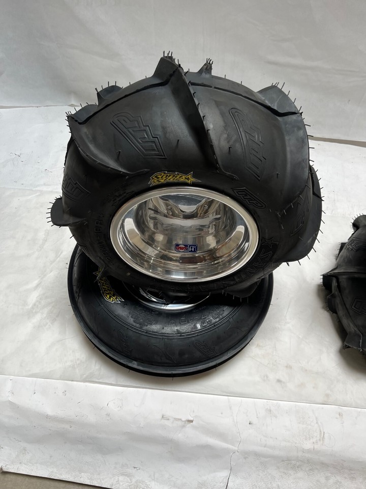 ITP SAND STAR PADDLE TIRES DWT A5 POLISHED RIMS FRONT/REAR RAPTOR ...