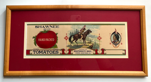 Vintage Shawnee Brand Cross Junction, VA Matted & Framed Tomatoes Can ...