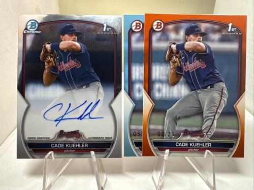 CADE KUEHLER 2023 1ST. Bowman Chrome On-Card AUTO. /25 & /499 Paper 1ST ...