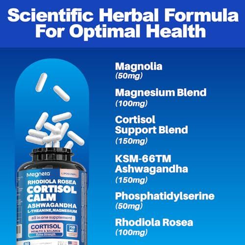 MEGNETA 16-in-1 Super Calm Cortisol Manager Supplement for Women and ...