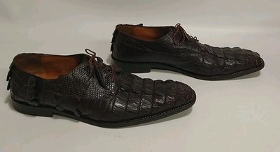 Romano Exotic Hand Made Brown Crocodile Tail Shoes Mens Size 12, Read ...