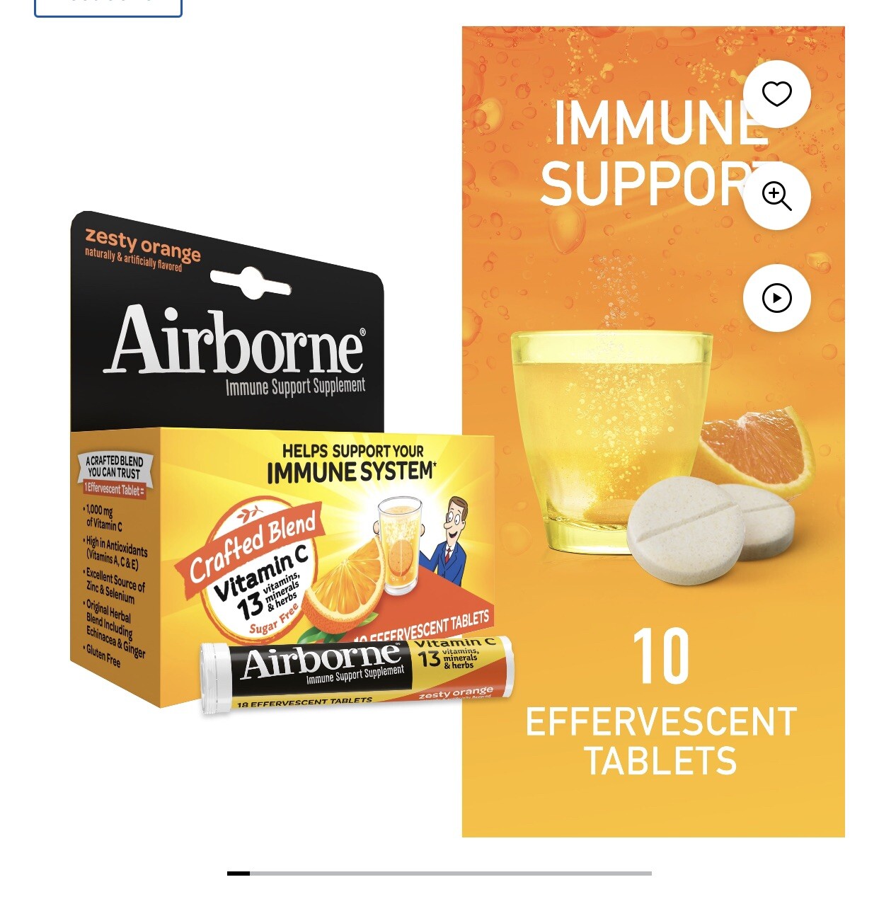 Airborne Effervescent Health Formula Tablets Orange 10 Count Each ...