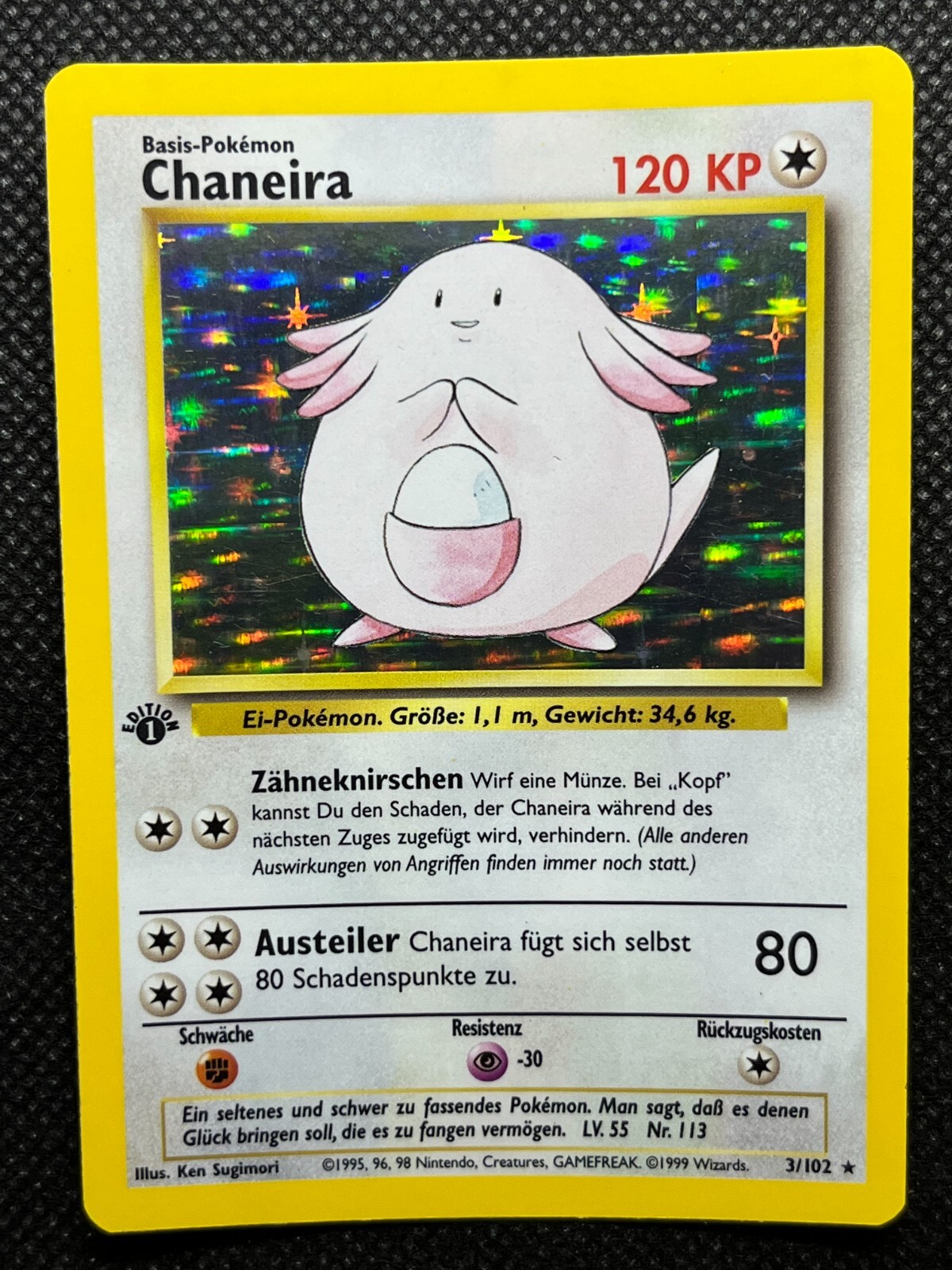 Chaneira 1st Edition [Chansey] [NM-] GERMAN Holo Base Set - 3/102 ...