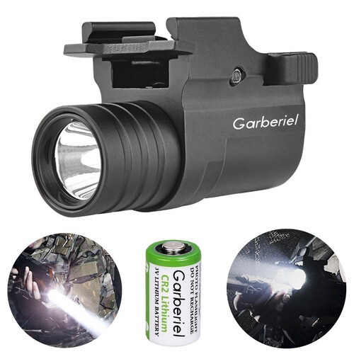 Tactical Gun Flashlight LED Rail Compact Pistol Light Mounted for 20mm ...