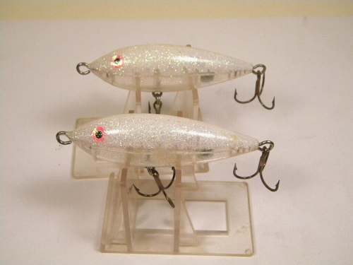 2 Rebel top R White Glitter rattle topwater crankbait lure | eBay