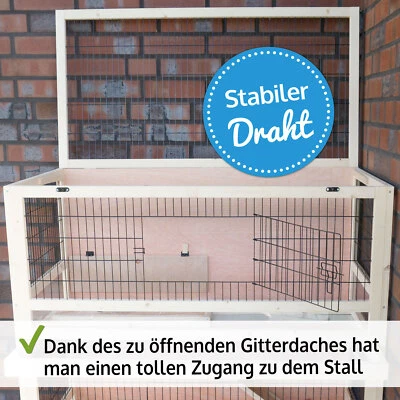 Kaninchenstall Hasen Stall Knuffel mit Rollen Freilauf