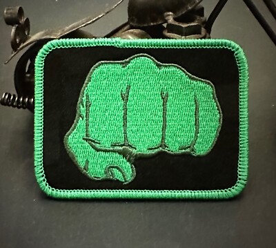 INCREDIBLE HULK "FIST" EMBROIDERED IRON ON PATCH...RARE CONFIGURATION ...