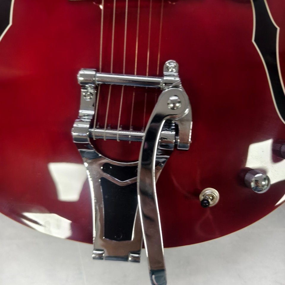 Bestseller Red hollow electric guitar with HH pickups and rosewood ...