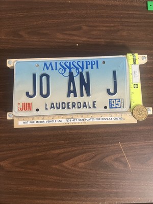 MISSISSIPPI VANITY PERSONALIZED LICENSE PLATE JO AN J EXCELLENT ...
