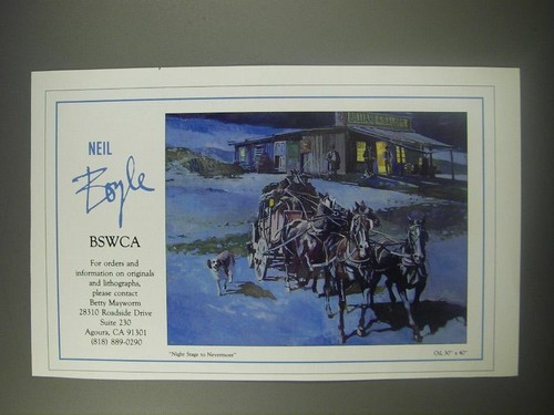 1990 Neil Boyle Art Ad - Night Stage to Nevermore | eBay
