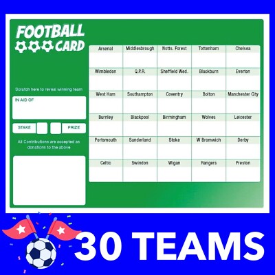 Football Cards Charity Fundraising Football Scratch Cards 30 Team Bus ...
