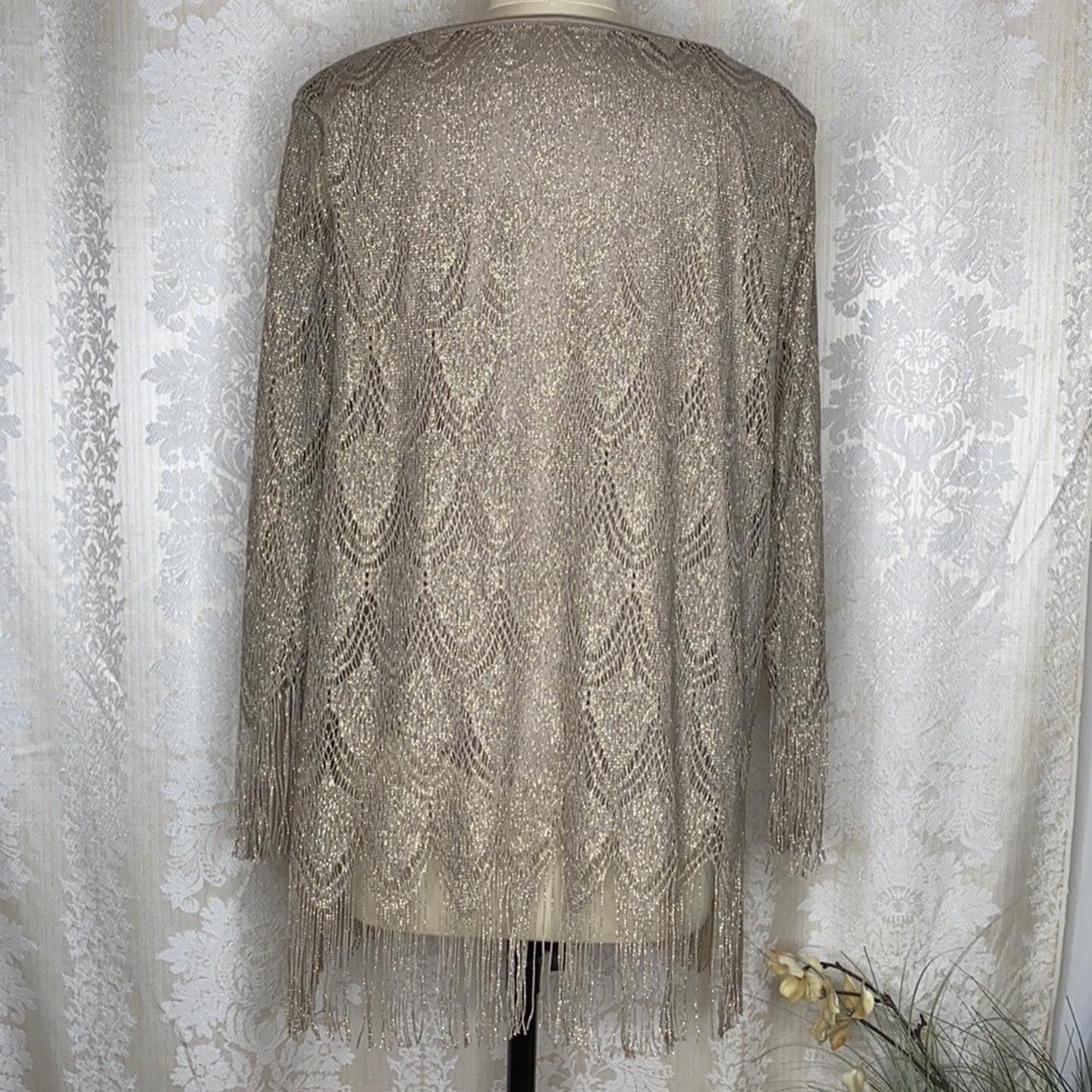 Chico tan sparkle lace top | eBay