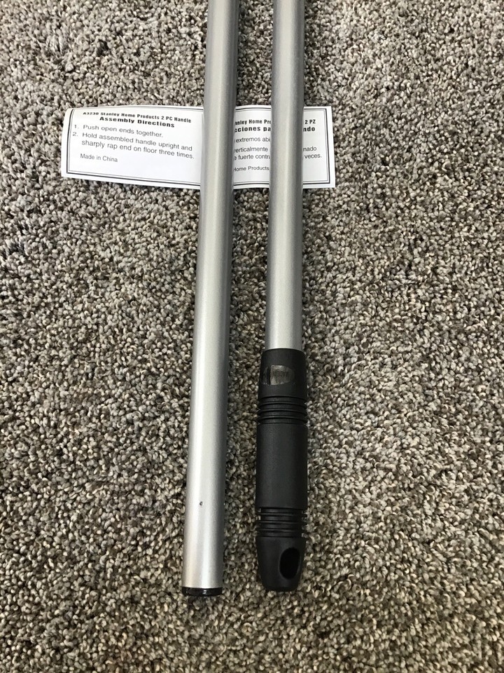Stanley Home Products 2pc Broom Mop Handle A3230 Silver 47” Replacement ...
