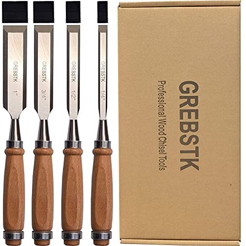 4 Piece Wood Chisel Set Sturdy CR-V Steel Chisel Beech Handle ...