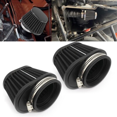 Motorcycle Pod Air Filter Intake Cleaner 51mm For Yamaha Honda Suzuki ...