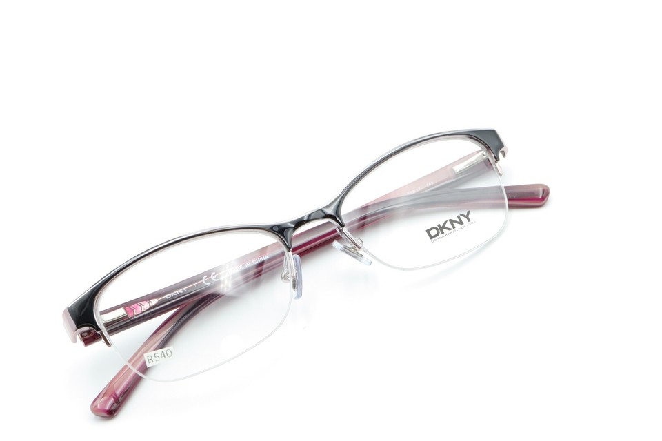 DKNY DY 5641 1213 Black / Purple Horn 52-17-140 Half Rim Frames Flex ...
