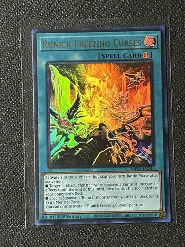 Runick Freezing Curses MP23-EN245 1st Ed. Ultra Rare Dueling Heroes Yu ...