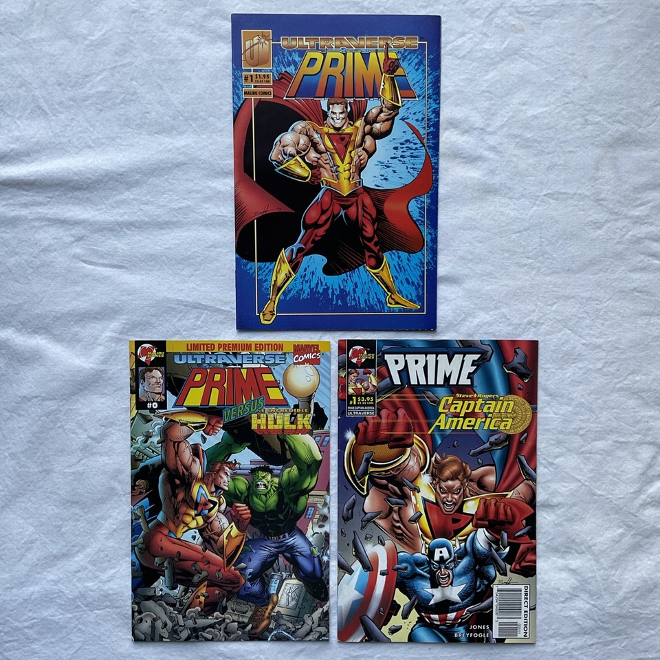 Malibu Comics Ultraverse Prime #1, Prime VS Hulk #0, Prime/Captain ...