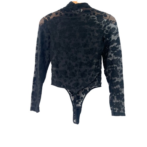 Cosabella | M Sheer Burnout Bodysuit Floral Mock Long Sleeve Top Italy ...