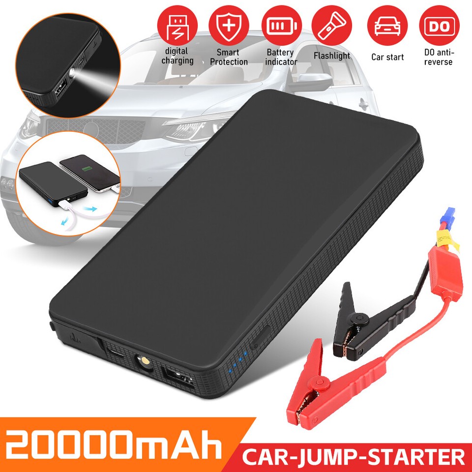 Portable Car Jump Starter Slim 20000mAh Engine Battery Jumper Charger ...