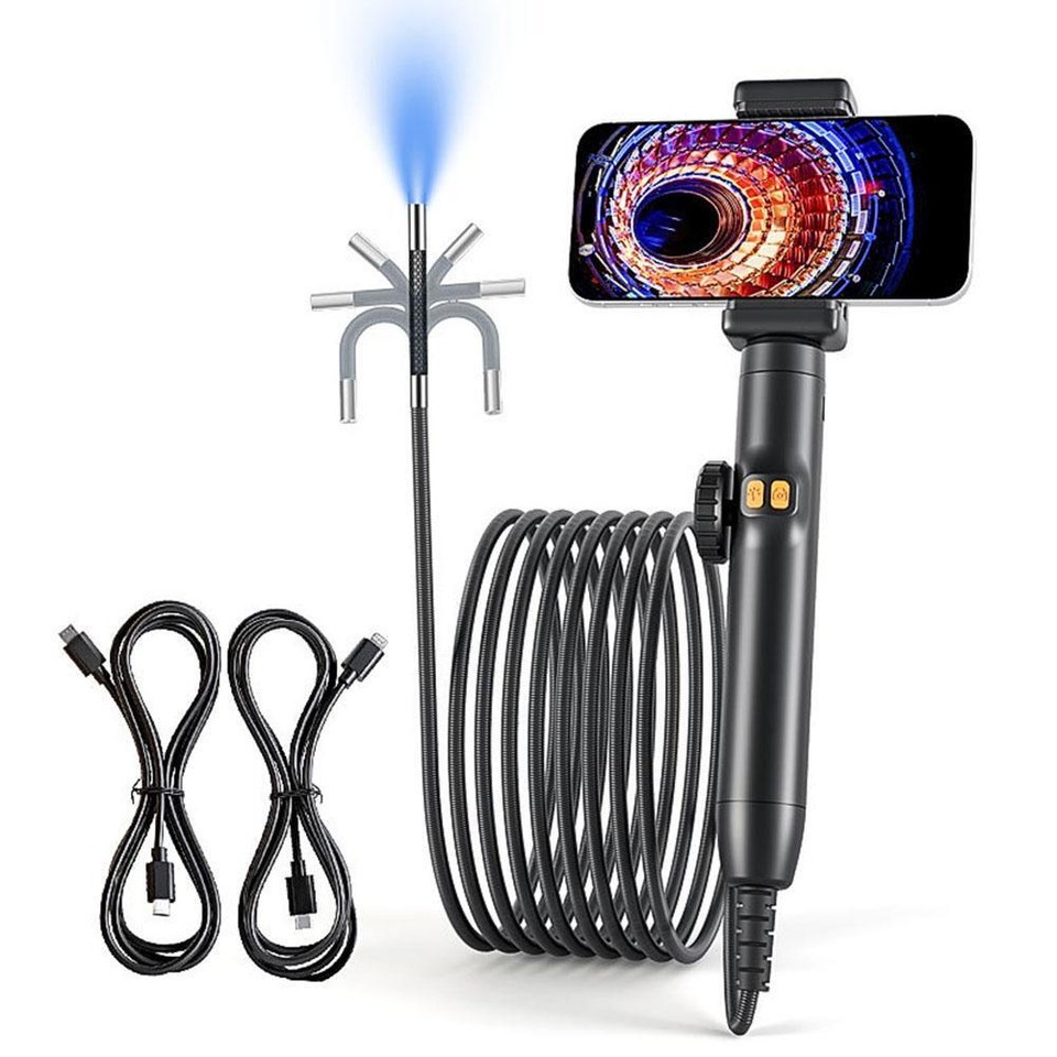 Two-Way 360° Articulating Borescope' 1080P Camera' endoscope with Light ...