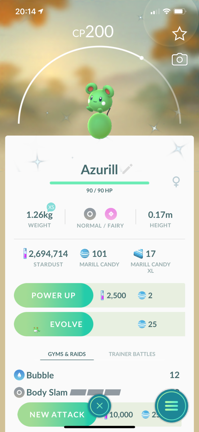Pokémon Go Shiny Baby Azurill 30 days or Registered trade | eBay