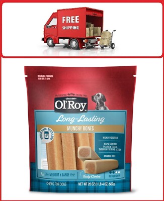 Ol' Roy Long-Lasting Natural Peanut Butter Flavor Munchy Bones Chews for Dogs, 7 | eBay