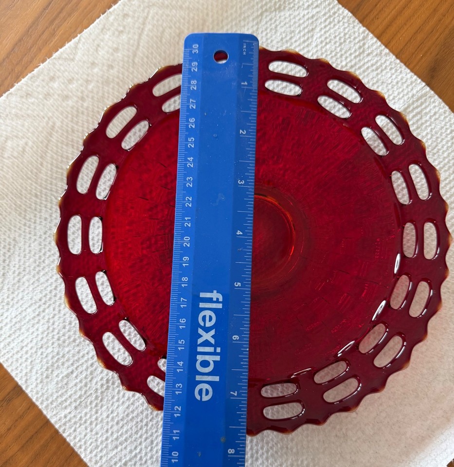 fenton ruby red glass plate | eBay