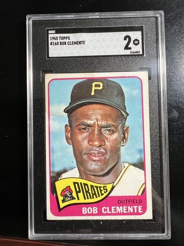 1965 TOPPS BASEBALL CARD #160 ROBERTO CLEMENTE PITTSBURGH PIRATES SGC 2 ...
