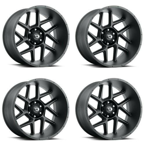 Set 4 20" Vision Off-Road 360 Sliver Satin Black Wheels 20x12 6x5.5 ...
