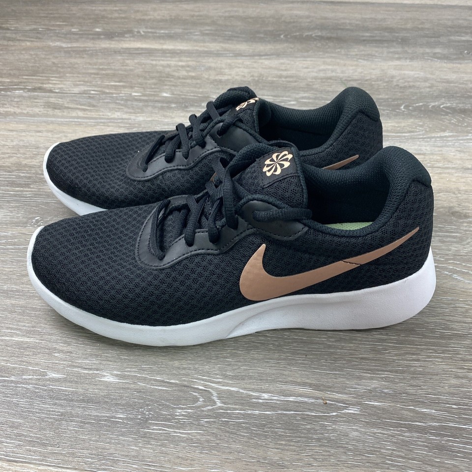 Nike Womens Tanjun DJ6257-001 Black Running Shoes Sneakers Size 8.5 | eBay