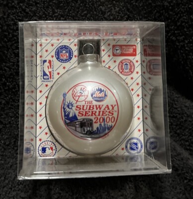 2000 Subway Series World Series Glass Christmas Ornament NY YANKEES vs ...