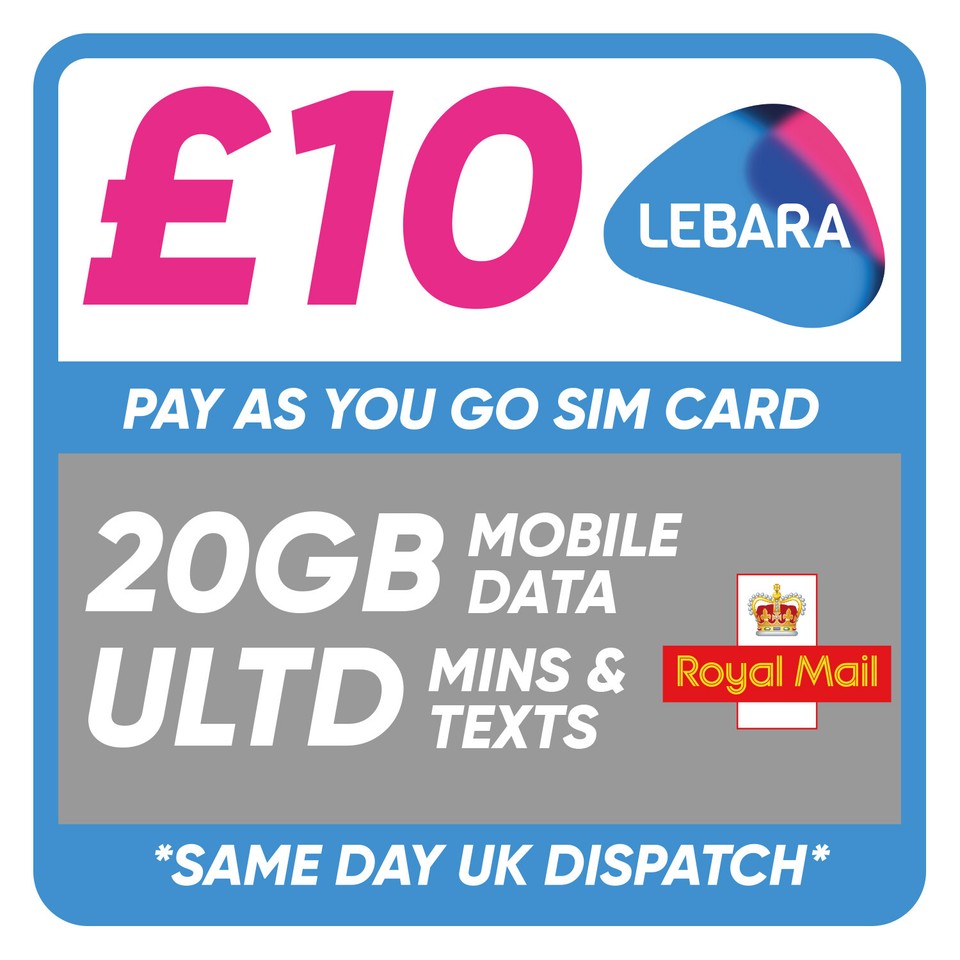 LEBARA PAY AS YOU GO SIM CARD - FITS ALL PHONES | eBay UK