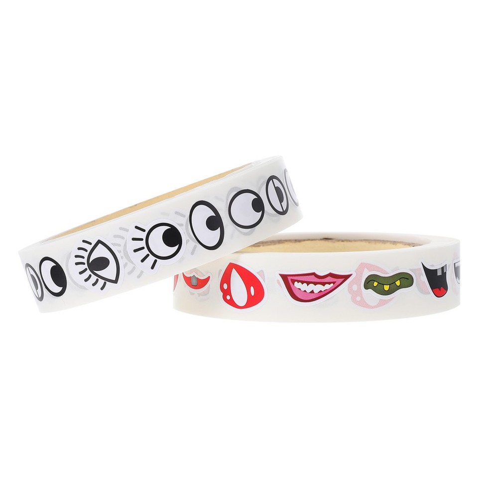2 Rolls Eyes Mouth Stickers Cartoon Stickers Labels for Art Craft DIY ...