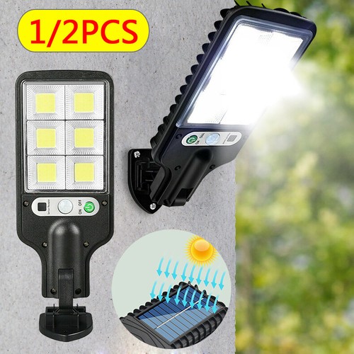 72COB Solar Sensor Motion Light 3 Modes Street Wall Lamp 1200W Outdoor ...