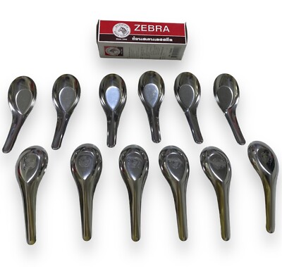 Zebra Thailand Stainless Steel Spoon Thai Chinese Asian Spoon - 12Pcs ...