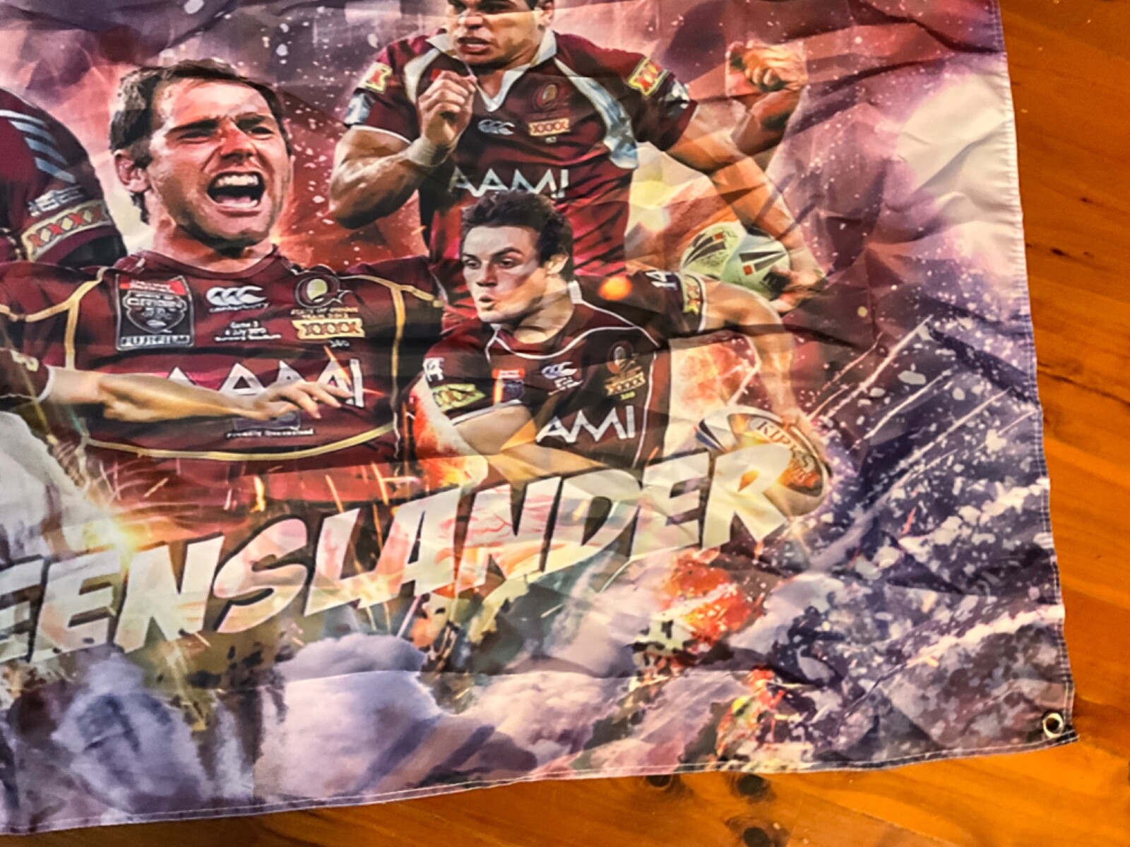 PRE OWNED. STATE of origin QLD MAROONS poster man cave wall hanging ...