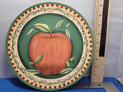 Hand Painted Glass Plate Apple Theme 10 inch for Tabletop/Hanging 305 ...