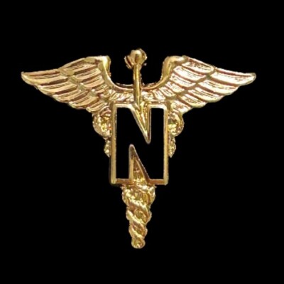 Nurse Caduceus Gold Color Pin Medical Insignia 1” Tall (P33-3) | eBay