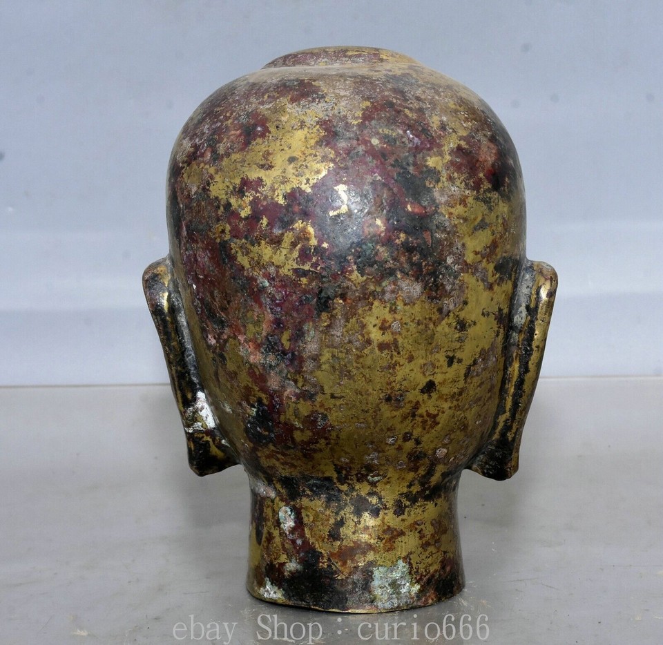 Old Dynasty Bronze Ware Gold Gilt Rohan lohan Arhat Damo Buddha Half ...